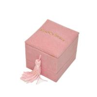 China Tassel Wedding Ring Velvet Jewelry Gift Boxes Romantic Hot Stamping Logo for sale