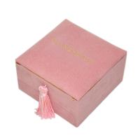China Tassel Wedding Ring Velvet Jewelry Gift Boxes Romantic Hot Stamping Logo for sale