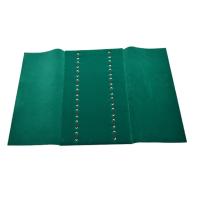 China Green Ring Bracelet Velvet Jewelry Pouch Foldable Roll 12cm x 17cm for sale
