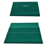 China Green Ring Bracelet Velvet Jewelry Pouch Foldable Roll 12cm x 17cm for sale