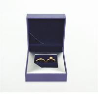 China Purple Leatherette Paper Jewelry Gift Boxes 90*90*40mm Velvet Lined Gift Box for sale