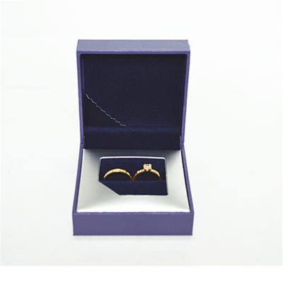 China Purple Leatherette Paper Jewelry Gift Boxes 90*90*40mm Velvet Lined Gift Box for sale