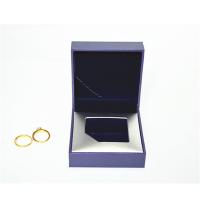 China Purple Leatherette Paper Jewelry Gift Boxes 90*90*40mm Velvet Lined Gift Box for sale