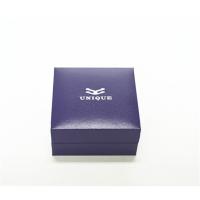 China Purple Leatherette Paper Jewelry Gift Boxes 90*90*40mm Velvet Lined Gift Box for sale