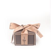 China Khaki Ribbons Suede Jewelry Box Ring Necklace Bracelet Earring With Magnetic Closure for sale