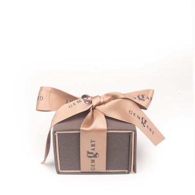 China Khaki Ribbons Suede Jewelry Box Ring Necklace Bracelet Earring With Magnetic Closure for sale