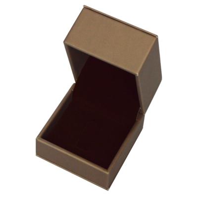 China Brown Velvet Jewelry Gift Boxes 6x6x4cm Ring Box Packaging for sale