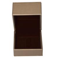China Brown Velvet Jewelry Gift Boxes 6x6x4cm Ring Box Packaging for sale