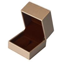 China Brown Velvet Jewelry Gift Boxes 6x6x4cm Ring Box Packaging for sale