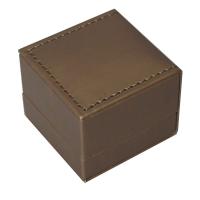 China Brown Velvet Jewelry Gift Boxes 6x6x4cm Ring Box Packaging for sale
