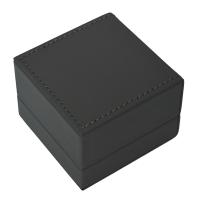 China White Grey Leather Jewelry Packaging Open Flap Personalised Double Ring Box for sale