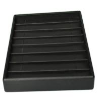 China MDF Wood Black Leather Jewelry Tray Storage Organizer 25x23cm for sale