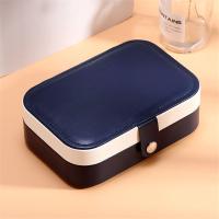 China MDF Velvet Leather Travel Jewelry Cases Gift Box For Necklace Bracelet Pendant for sale