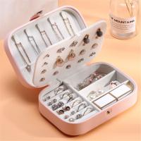 China MDF Velvet Leather Travel Jewelry Cases Gift Box For Necklace Bracelet Pendant for sale