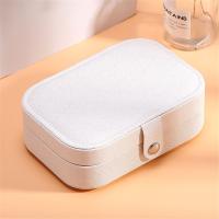 China MDF Velvet Leather Travel Jewelry Cases Gift Box For Necklace Bracelet Pendant for sale