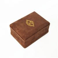China Brown Suede Jewelry Box Personalized MDF Wooden Necklace Jewelry Box for sale