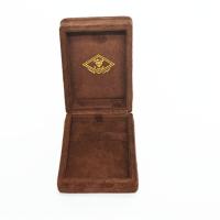 China Brown Suede Jewelry Box Personalized MDF Wooden Necklace Jewelry Box for sale