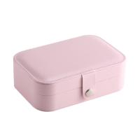 China Rectangle Leather Travel Jewelry Cases / Pink Jewellery Gift Box PMS Printing for sale