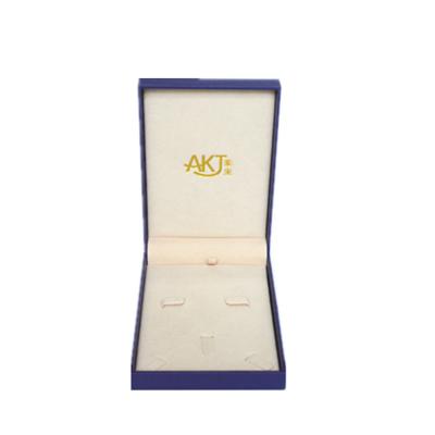 China Velvet Lining Purple Jewelry Gift Box Pendant GemStone Leather Jewelry Storage Box for sale