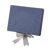 China Purple Blue Suede Gift Box Elegant Magnetic Ribbon Skin Care Gift Boxes for sale