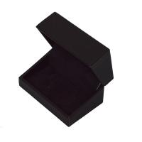 China Black Leather Velvet Jewelry Gift Boxes PMS Printing Double Earring Ring Insert for sale