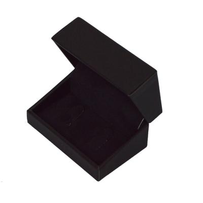 China Black Leather Velvet Jewelry Gift Boxes PMS Printing Double Earring Ring Insert for sale