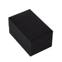 China Black Leather Velvet Jewelry Gift Boxes PMS Printing Double Earring Ring Insert for sale