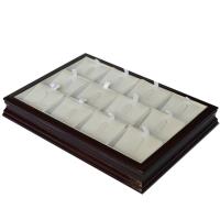 China Wood Lacquering Custom Jewelry Tray MDF Velvet Earring Organizer for sale