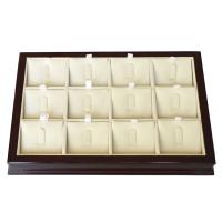 China Wood Lacquering Custom Jewelry Tray MDF Velvet Earring Organizer for sale