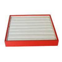 China MDF Square Custom Jewelry Tray Decorative Leather Red White Ring Display Tray for sale