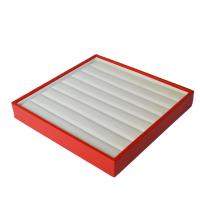 China MDF Square Custom Jewelry Tray Decorative Leather Red White Ring Display Tray for sale