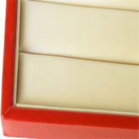 China MDF Square Custom Jewelry Tray Decorative Leather Red White Ring Display Tray for sale