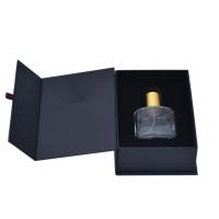 China Perfume Cardboard Magnetic Closure Gift Box Matte Black Foam Insert For Wine Bottles for sale