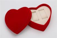 China Red Velvet Watch Box Heart Shape Gift Packaging Double Watches Case Custom Logo for sale