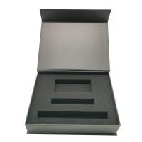 China Custom Book Shape Rectangle Gift Box With Magnetic Closing Lid Black Foam Insert Plain Cardboard Cosmetic Packaging for sale