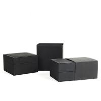China Luxury Pu Leather Watch Boxes Black Gift Wrap Box Personalised Pillow Packaging for sale