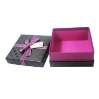 China CMYK Paper Jewelry Gift Box With Nice Bowknot Square Shape Mixed Colour Plain Box for sale