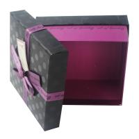 China CMYK Paper Jewelry Gift Box With Nice Bowknot Square Shape Mixed Colour Plain Box for sale