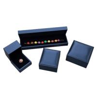 China Luxury Pu Leather Jewelry Box Plastic With Hinge BoxBracelet Packaging Insert Black Velvet for sale