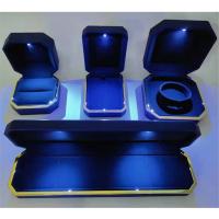 China Heart Flower Shape Velvet Lining LED Jewelry Box Blue Green Gold Red for sale