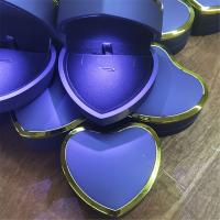 China Heart Flower Shape Velvet Lining LED Jewelry Box Blue Green Gold Red for sale