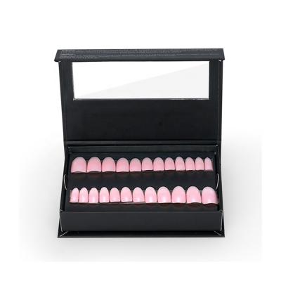 China Nails Black Paper Gift Packaging Box Magnetic PVC Window Card Insert With Holes for sale
