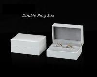 China White Jewelry Ring Plastic Jewelry Box Leatherette Paper Gift Box Gray Velvet Insert for sale
