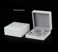 China White Jewelry Ring Plastic Jewelry Box Leatherette Paper Gift Box Gray Velvet Insert for sale