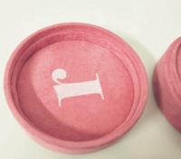 China Velvet Necklace Chain Engagement Ring Box Round Shape Custom Logo for sale