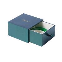 China Drawer Jewelry Gift Packaging Box Chain Paper Box Velvet Insert Green Colour for sale