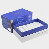 China Oem Blue White Color Cosmetic Paper Gift Packaging Box CMYK Printing for sale