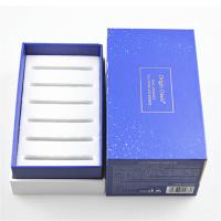 China Oem Blue White Color Cosmetic Paper Gift Packaging Box CMYK Printing for sale