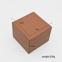 China Pu Leather Watch Box Single Square Shape Plastic Paper Double Watches Case for sale