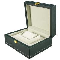 China Luxury Personalised Watch Boxes With Gold Lock Inside Light Green Velvet Outside paper box packaging factory sell for sale
